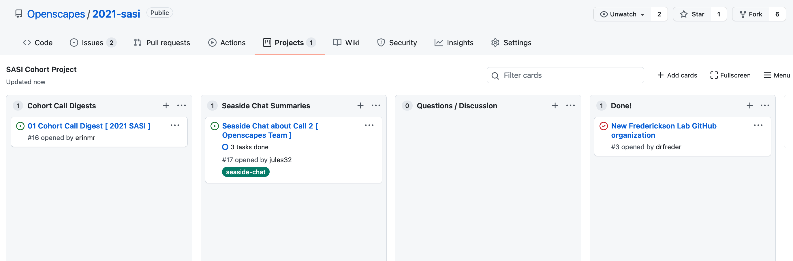 Seaside Chat about Call 2 [ Openscapes Team ] · Issue #17 · Openscapes/2021-sasi · GitHub