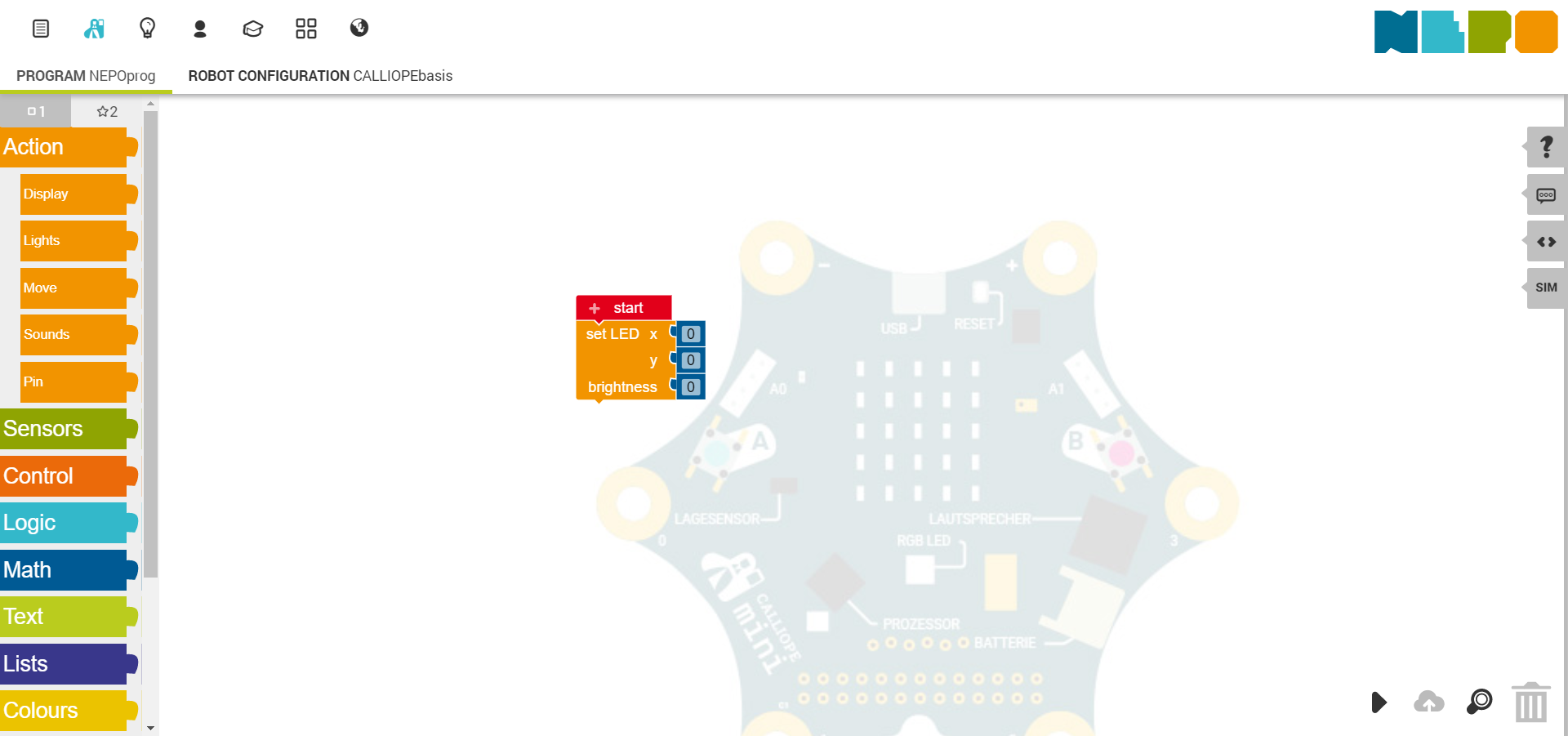 Calliope: Set brightness with parameter 0 not working · Issue #473 · OpenRoberta/openroberta-lab ...