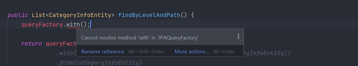 Cannot Resolve Method With In Jpaqueryfactory · Issue 3108 · Querydslquerydsl · Github