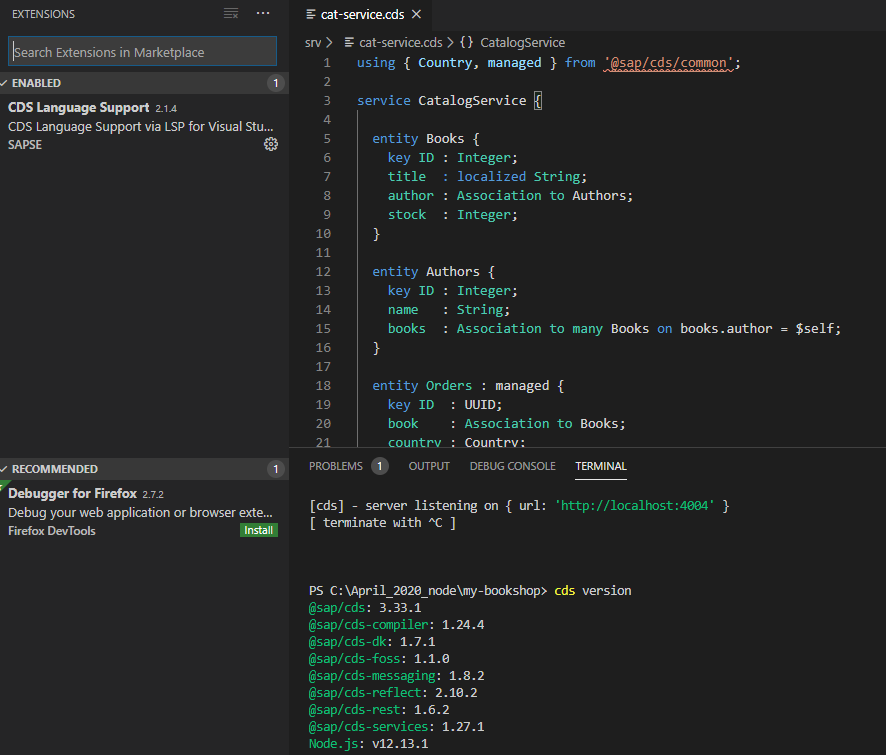 Create a Business Service with Node.js Using Visual Studio Code · Issue ...