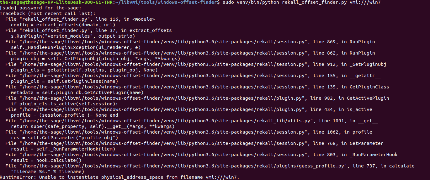 Generating Config For Windows 7 Using Rekall · Issue 628 · Libvmi Libvmi · Github