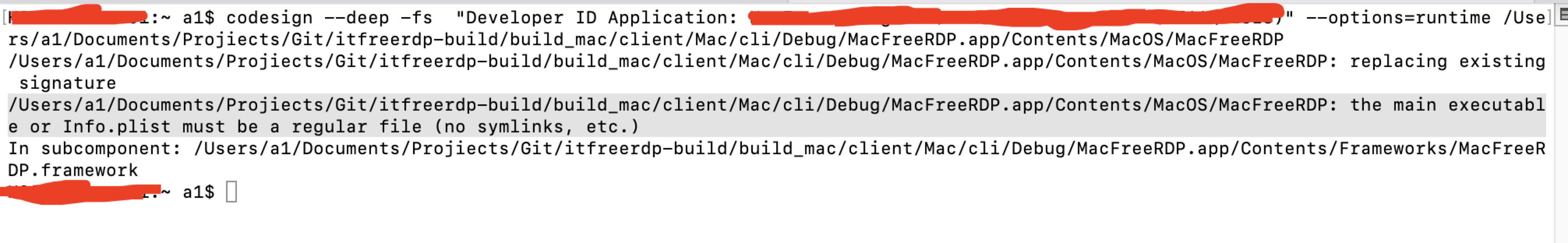 codesign failed - the main executable or Info.plist must be a regular file · Issue #7828 ...