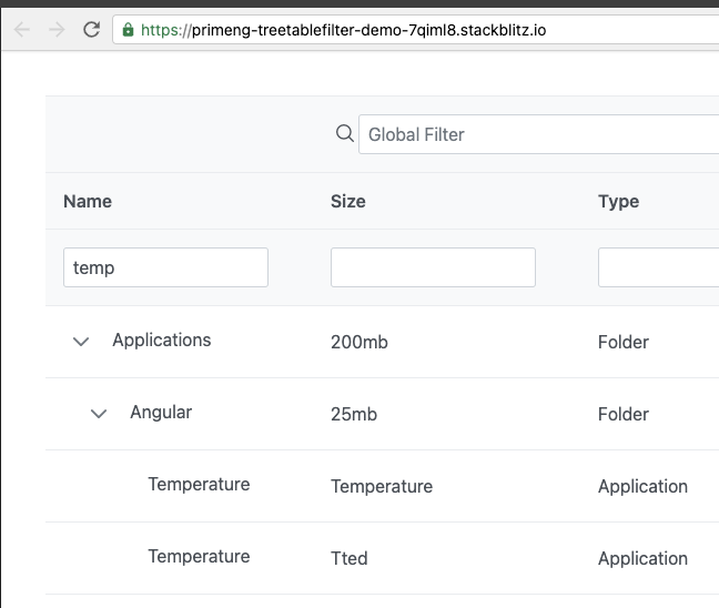Global Filter · Issue 10054 · Primefacesprimeng · Github 