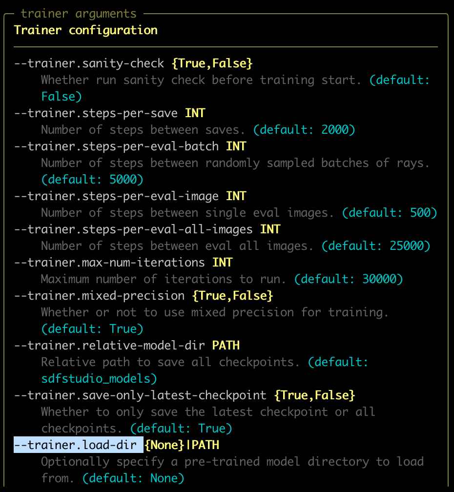ns-train: error: unrecognized arguments: --trainer.load-dir · Issue #124 · autonomousvision ...