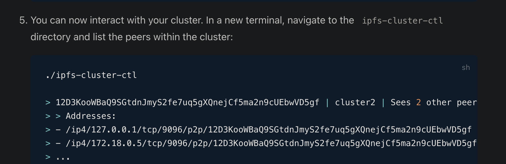 [macos] Ipfs Cluster Ctl Shows Usage Instead Of List The Peers Within The Cluster · Issue