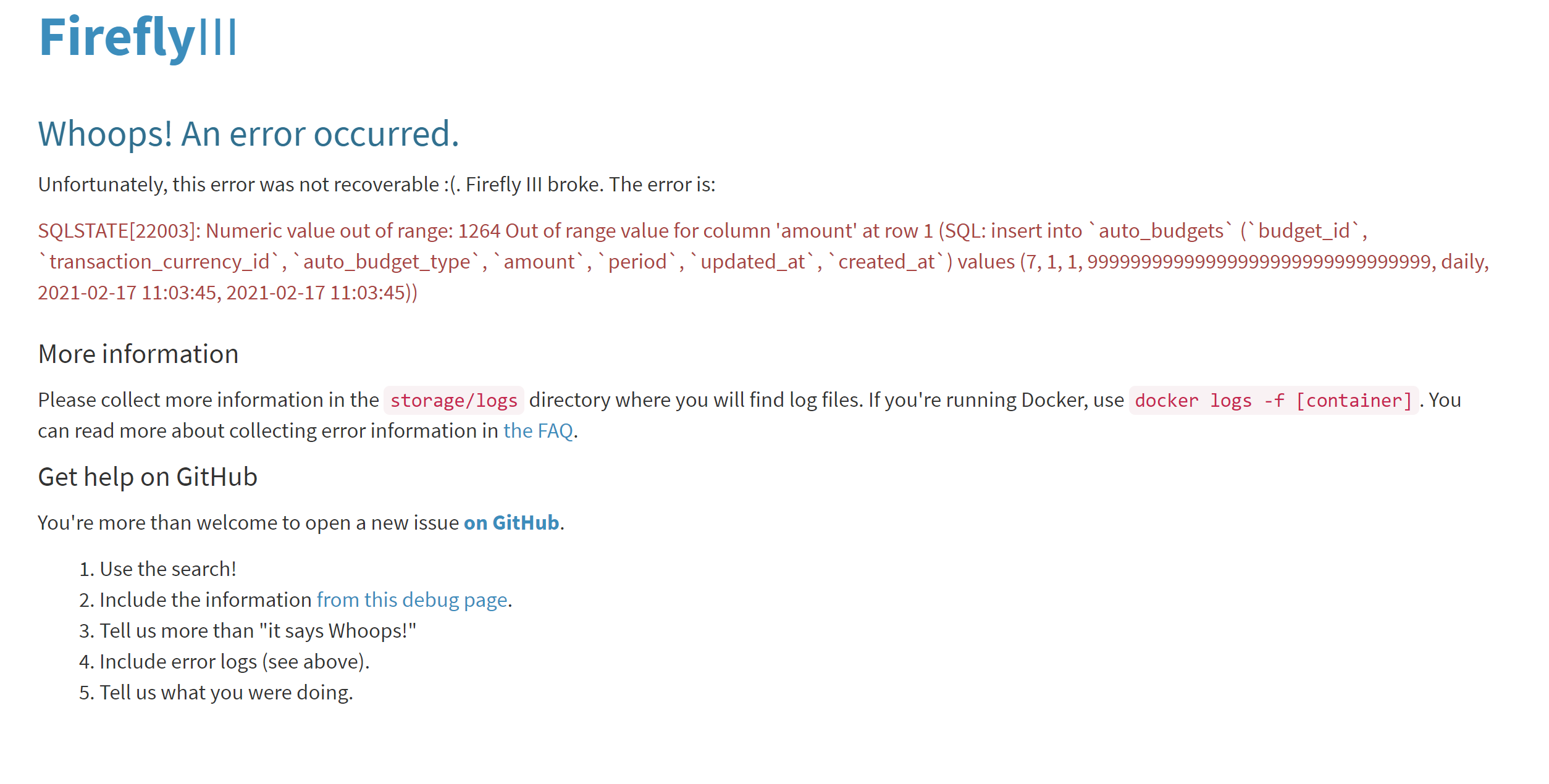 Overbudgeting bug · Issue #4406 · firefly-iii/firefly-iii · GitHub