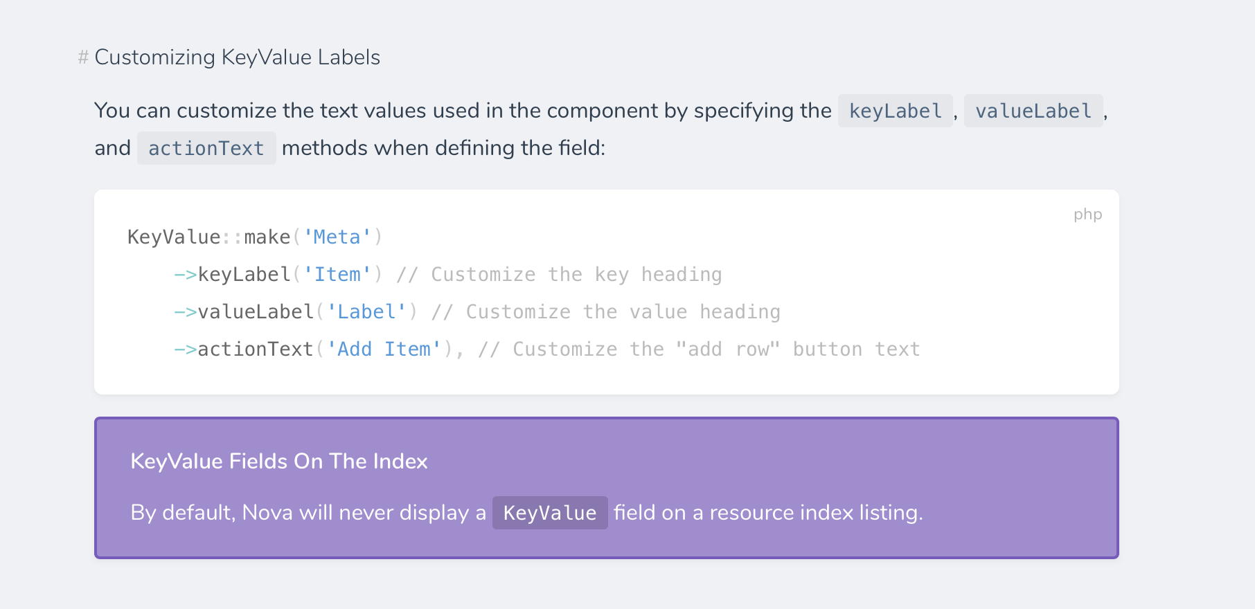Editable Header For Keyvalue Field · Issue 1583 · Laravelnova Issues