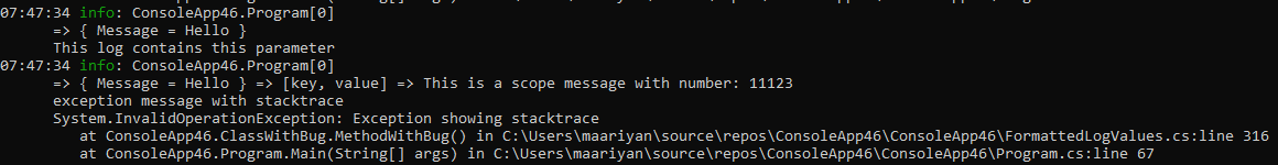 [Bug] Add space padding in logged message before writing exception message · Issue #39531 ...