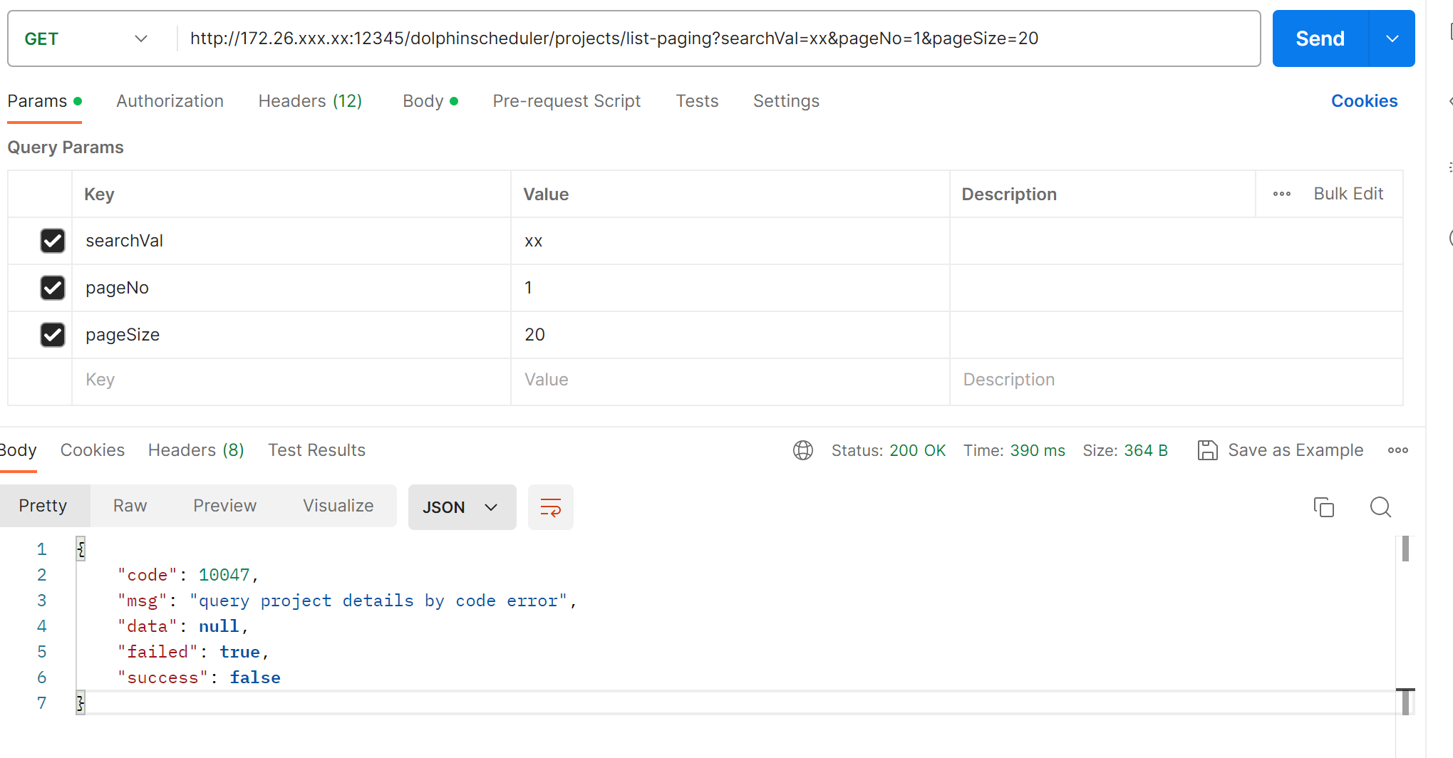 [Bug] [Document] 调用 open-api错误 · Issue #14191 · apache/dolphinscheduler · GitHub