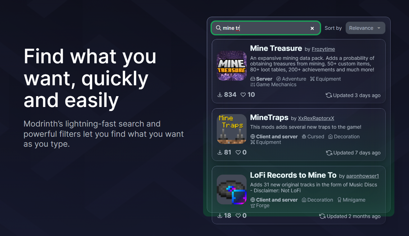 Search results flow outside of container when too long on homepage · Issue #1721 · modrinth/code ...