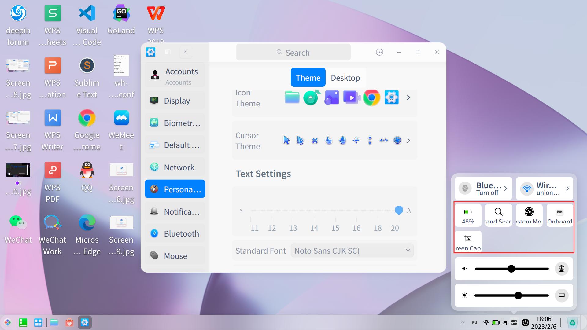 【deepin_V23_alpha2】【一般】【有空】【集成测试】【DDE】【任务栏】个性化-主题下，文字设置为20，快捷面板显示异常 · Issue #3574 · linuxdeepin ...