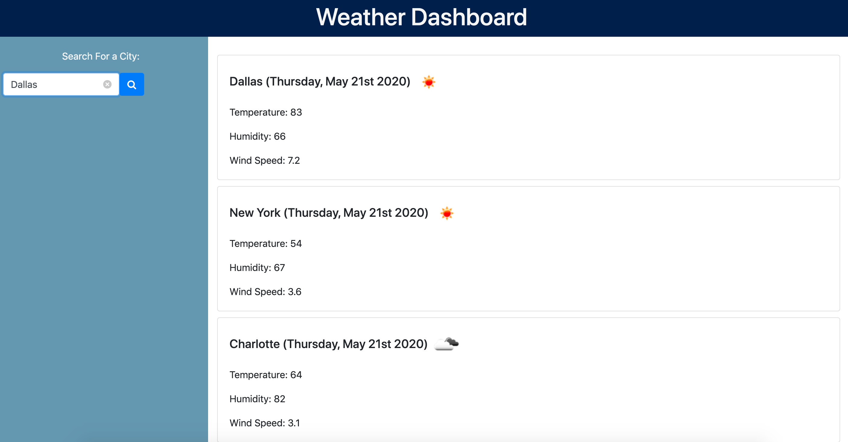 GitHub - Nicole732/WeatherDashboard: This is a weather dashboard ...
