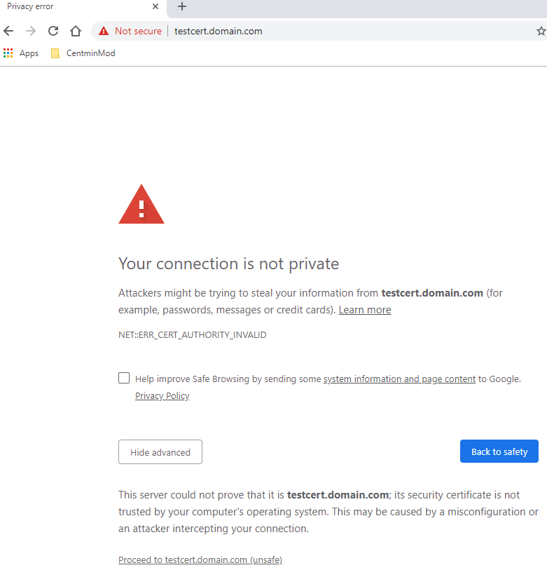 Self Signed Certificate ERR_SSL_SERVER_CERT_BAD_FORMAT · Issue #120 · centminmod/centminmod · GitHub
