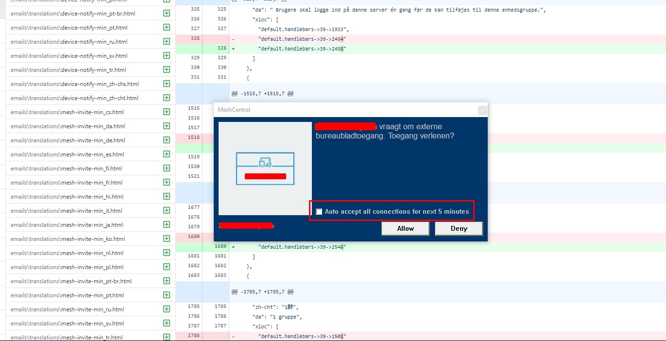 Missing translation in MeshAgent user consent · Issue #3443 · Ylianst/MeshCentral · GitHub