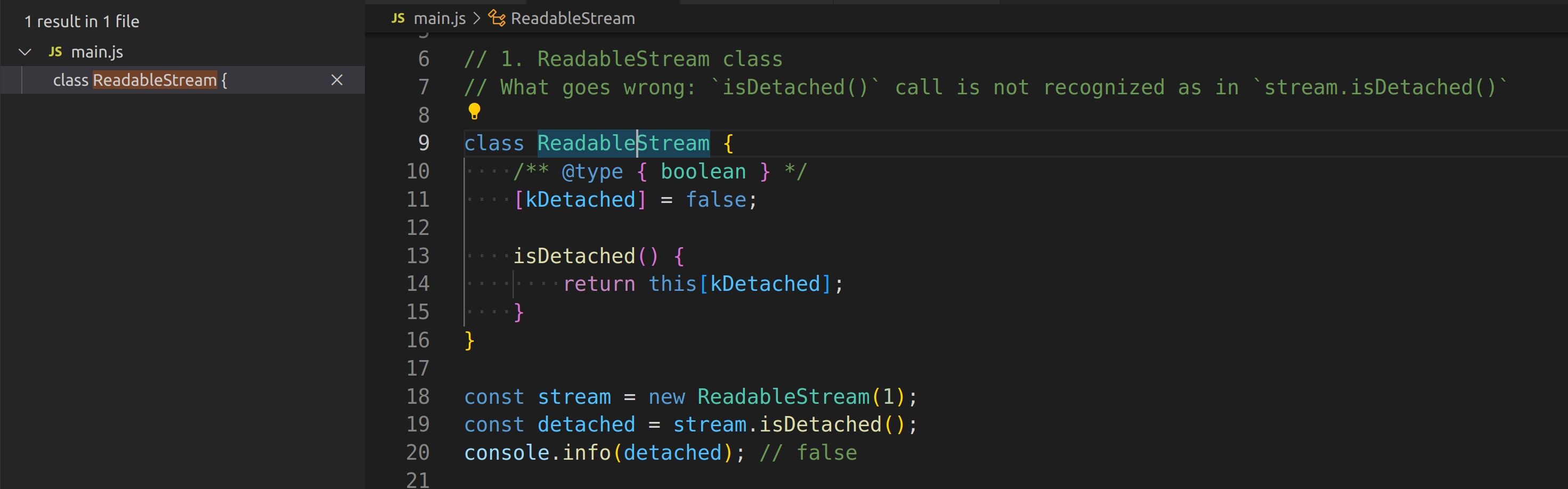 JavaScript: when redefining builtin APIs, type resolution & autocomplete do not work as expected ...