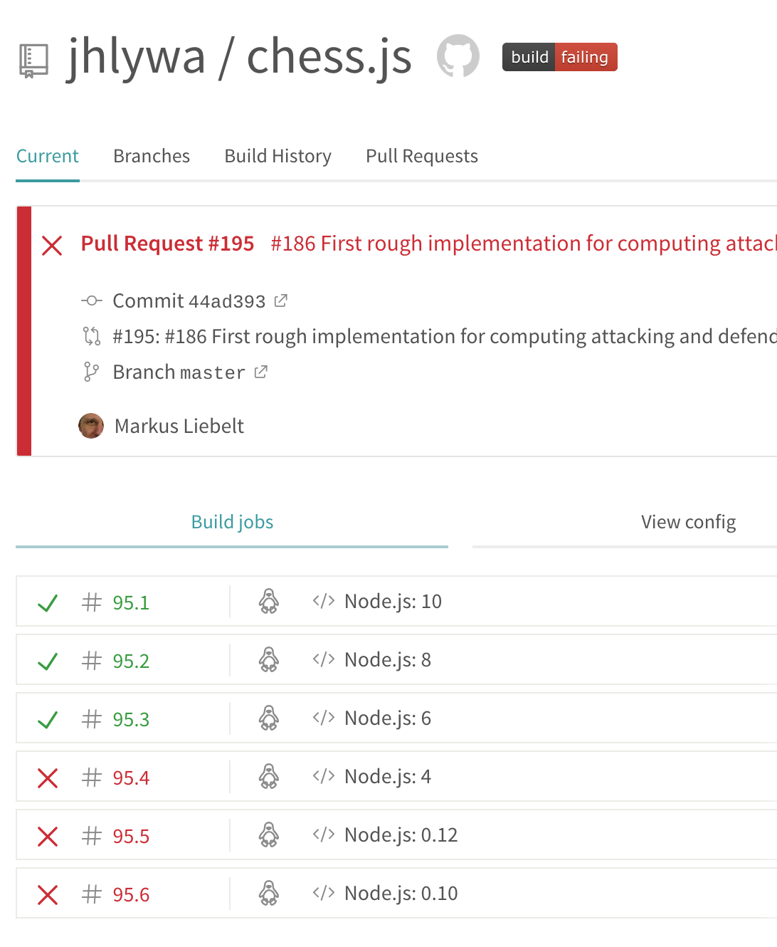 Build Failing For Older Nodejs Versions · Issue 198 · Jhlywachessjs · Github