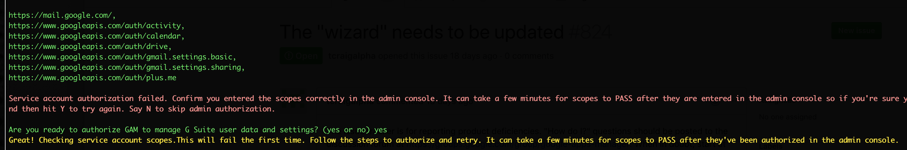 The "wizard" needs to be updated · Issue #824 · GAM-team/GAM · GitHub