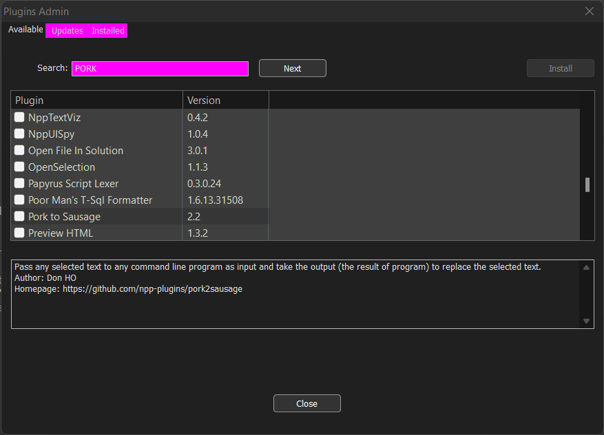 Highlighted entry in Plugins Admin with dark mode not distinguishable ...