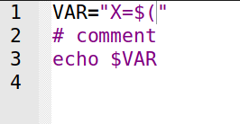 In shell scripts, highlighting and if clause detection is broken by a ...