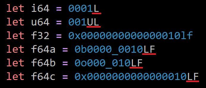 F#: Add specifiers for 64-bit integer and floating point literals · Issue #112 · ScintillaOrg ...