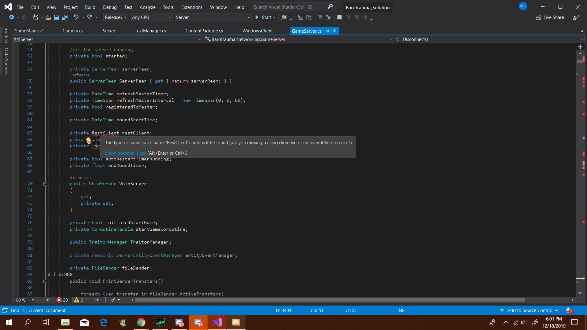 [Issue] Problem with the source code. And server stops working? Idk how ...