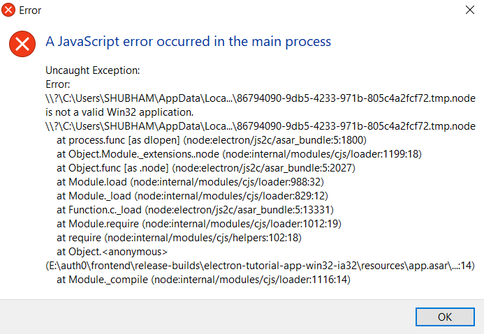 Unable to package/create executables(run application like .exe) of my ...