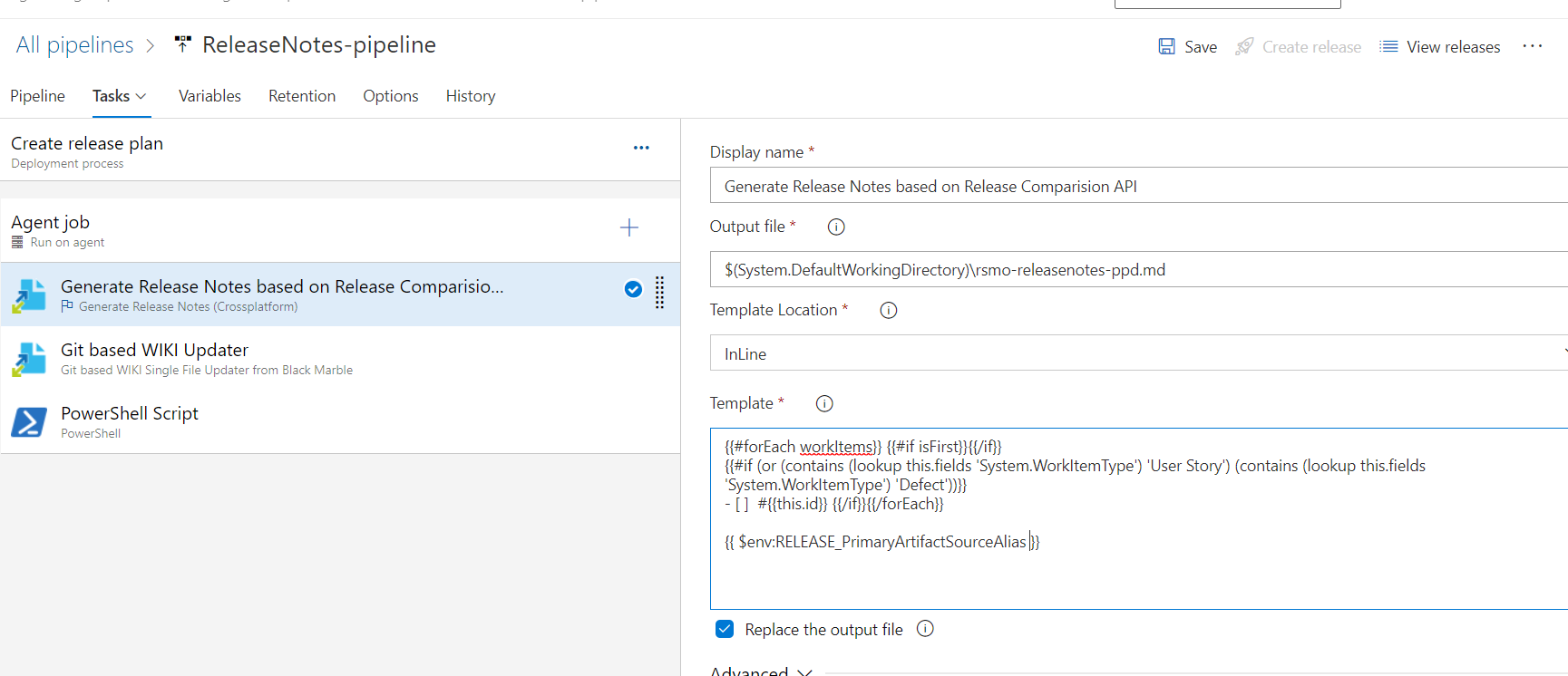 Not able to use Release predefined variables in Release Notes task ...