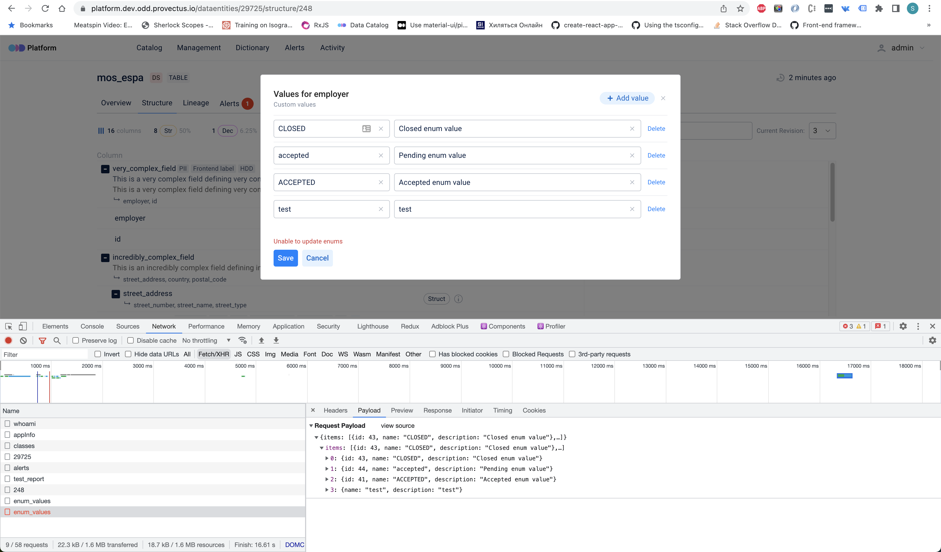 Unable to update enum values · Issue #890 · opendatadiscovery/odd-platform · GitHub