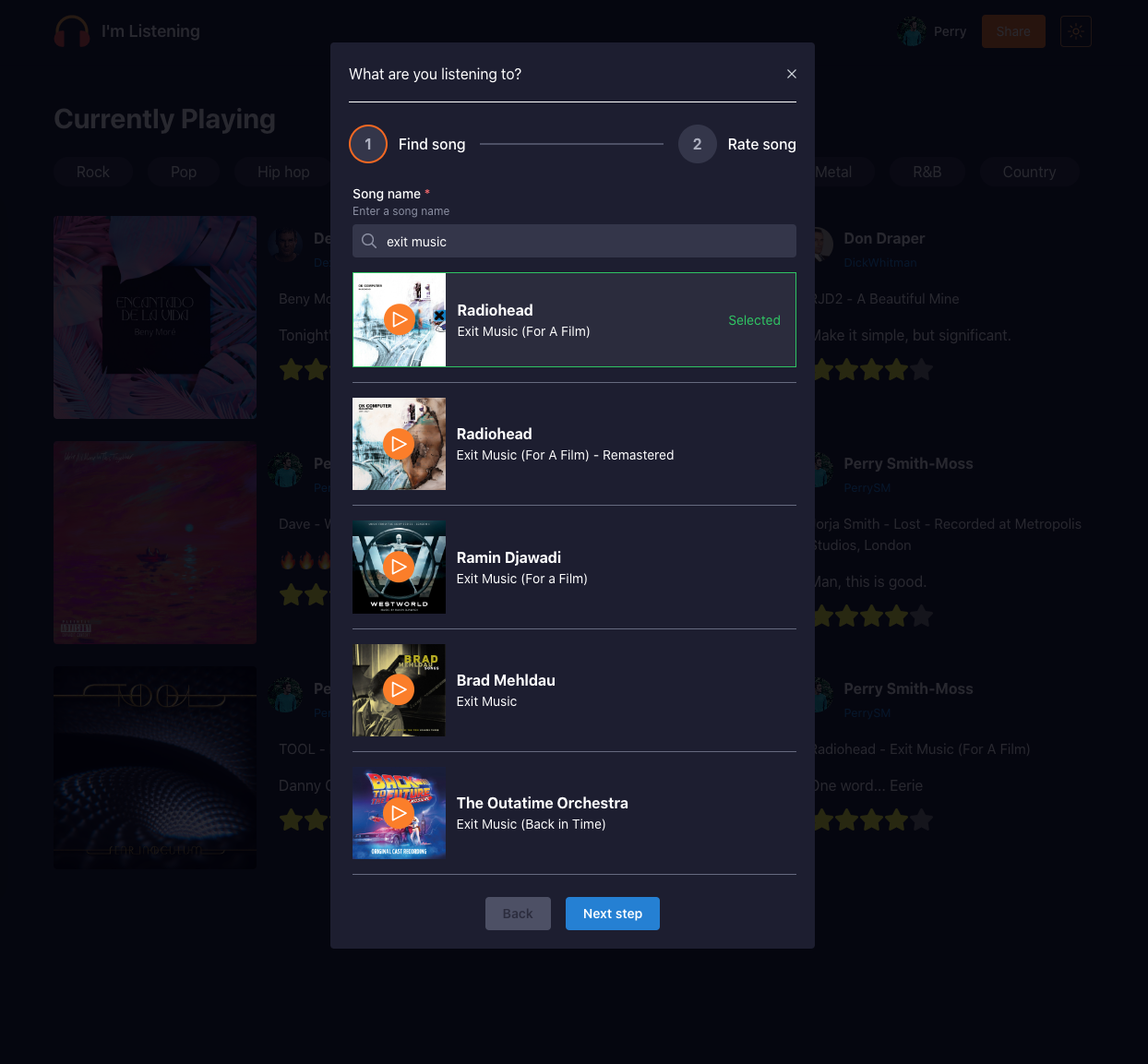 GitHub - PerrySmithMoss/im-listening: A platform where users can share what music they're ...