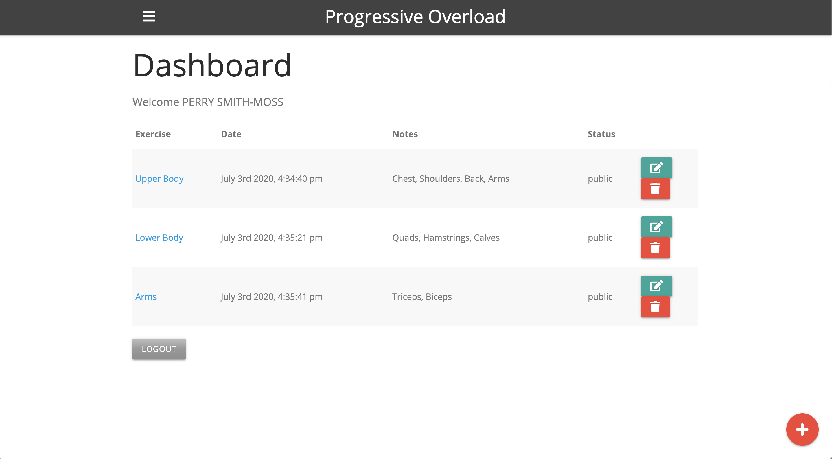 GitHub - PerrySmithMoss/Progressive-Overload: Web application which allows users to track their ...