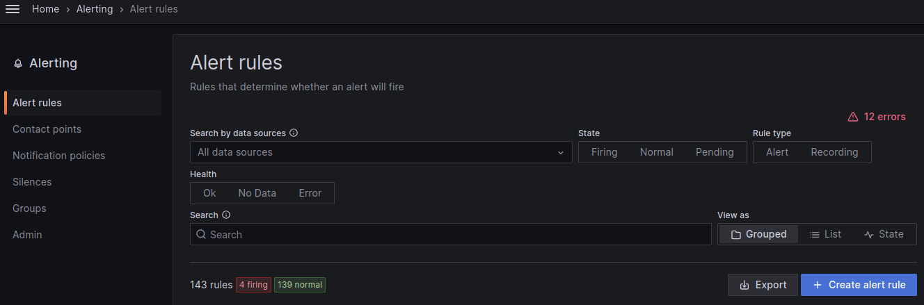 Alerting: Expand/Collapse All buttons only show with a filter applied · Issue #73530 · grafana ...