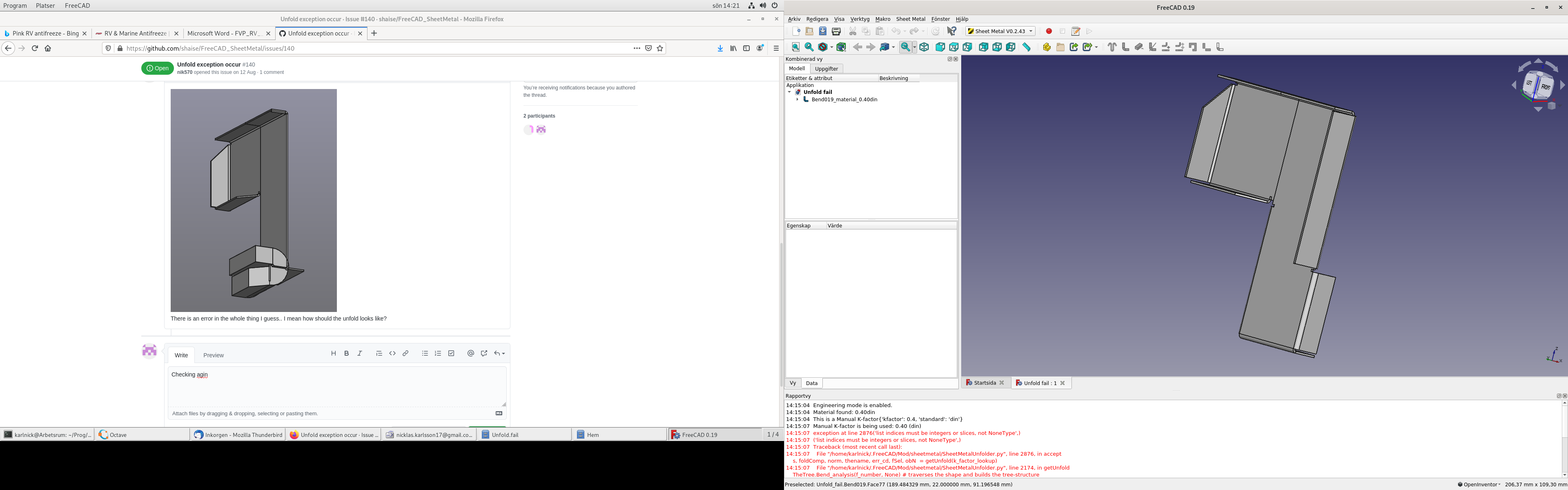 Unfold exception occur · Issue #140 · shaise/FreeCAD_SheetMetal · GitHub