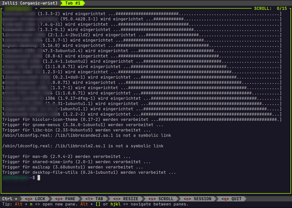 Progress bar not working (e.g. apt upgrade) · Issue #353 · zellij-org/zellij · GitHub