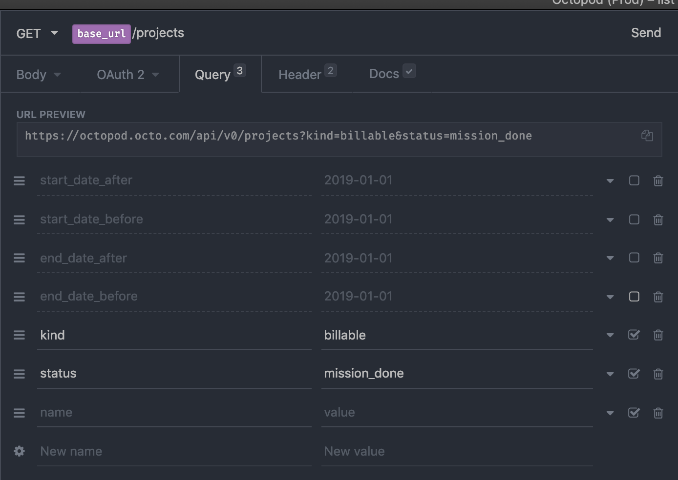 [Feature Request] Allow a way to show all the accepted options for a query parameter · Issue ...
