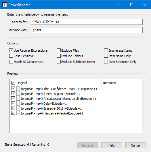 PowerRename add example appending extension to file that has none 2 · Issue #980 · microsoft ...