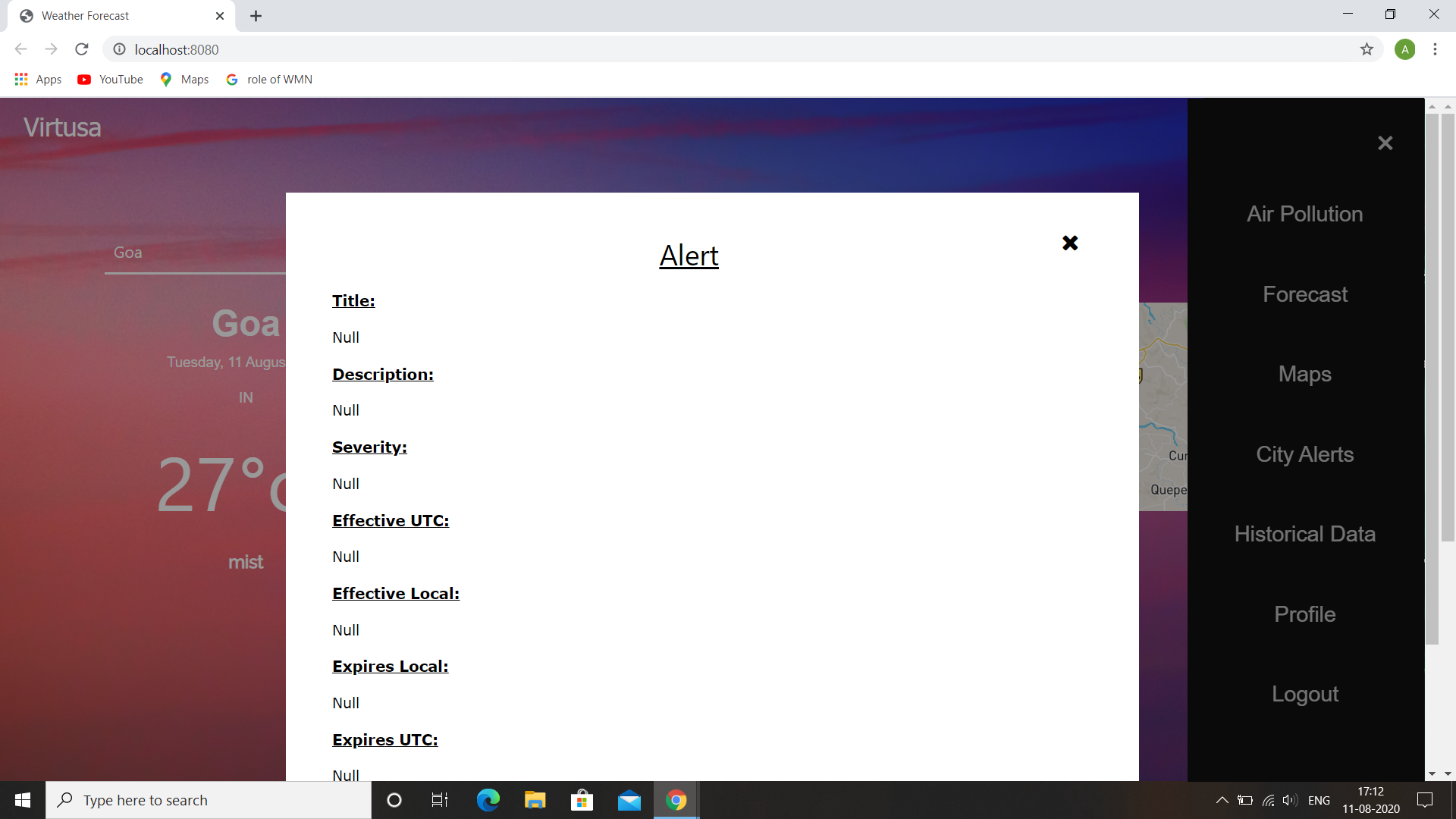 GitHub - Ashwina7999/Virtusa-Project: Web application for displaying the Current weather, Air ...