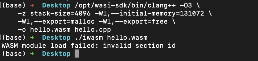 Errorwasm Module Load Failed Invalid Section Id · Issue 1399
