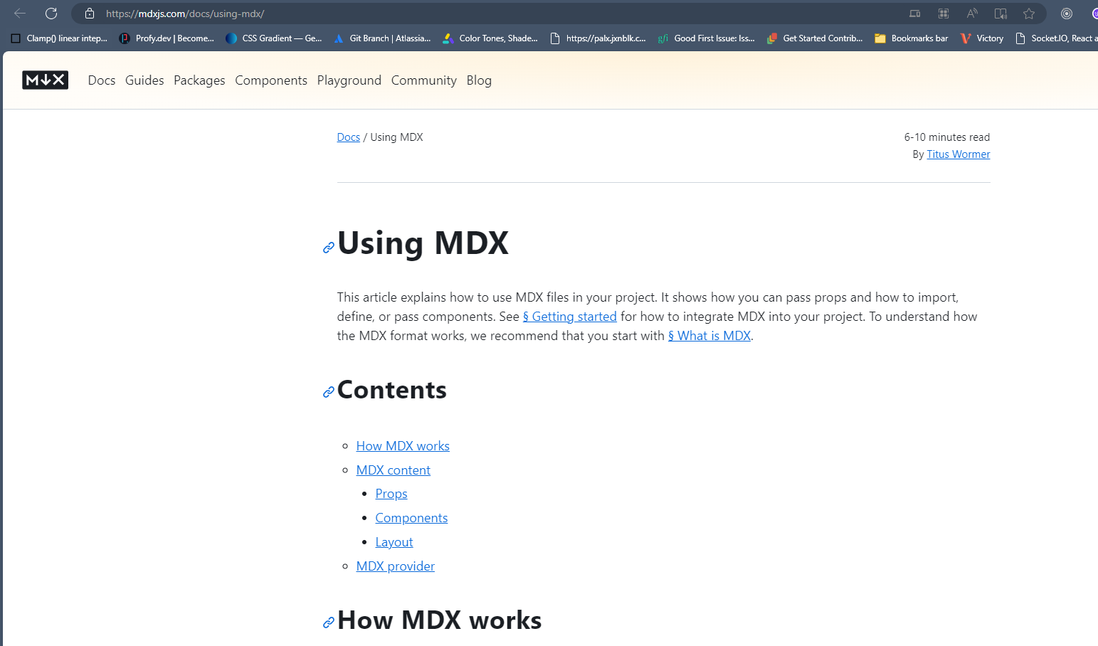 Broken Link In Get Started Page Of Docs · Issue 2366 · Mdx Js Mdx · Github