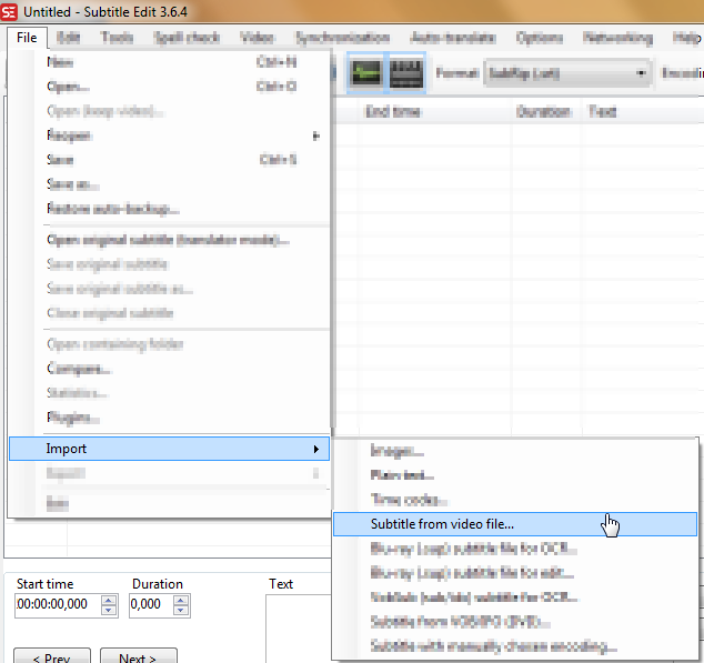 [Feature request] Shortcut > Import > Subtitle from video file... · Issue #5571 · SubtitleEdit ...