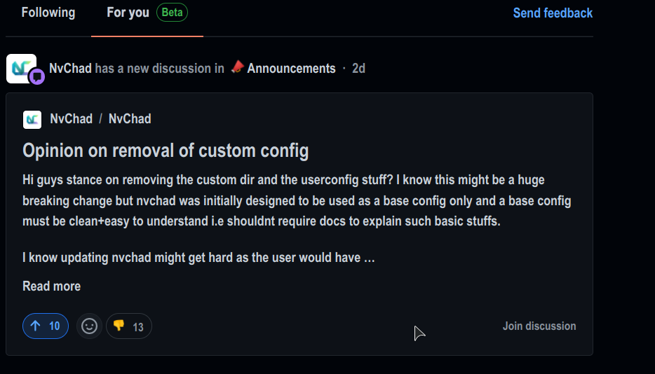Everyone!! suggestion required for removal of custom dir · Issue #922 · NvChad/NvChad · GitHub