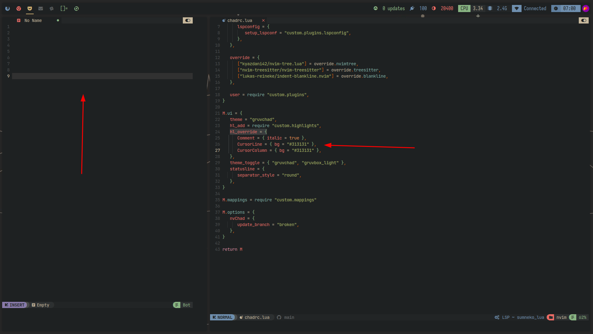 hl_override breaks after syncing with upstream · Issue #1250 · NvChad/NvChad · GitHub