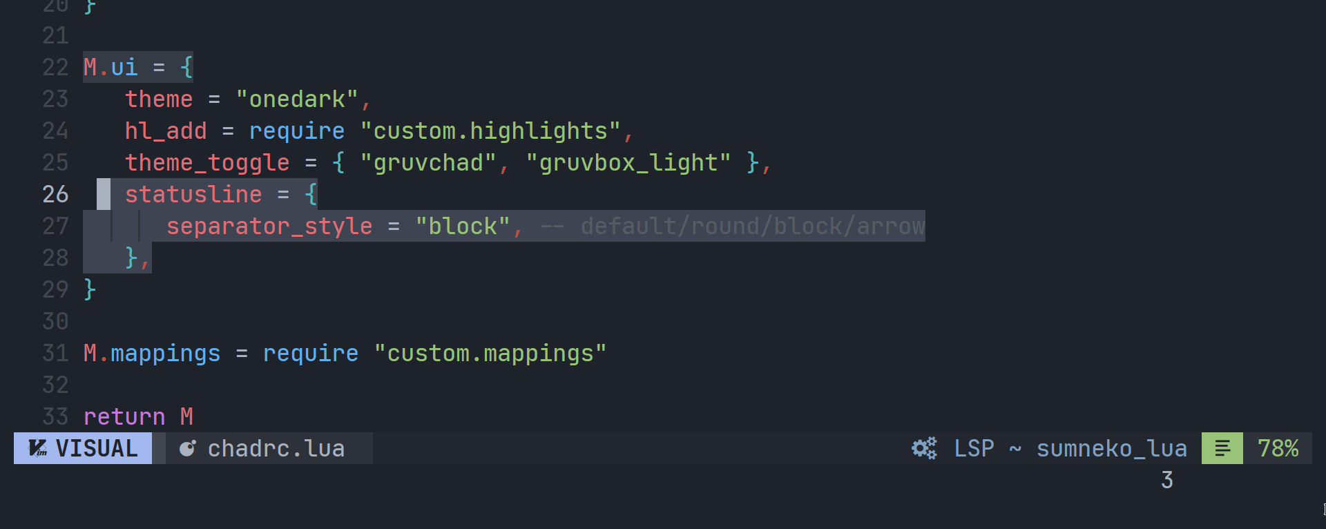 Needs of examples on how to customize statusline · Issue #1307 · NvChad/NvChad · GitHub