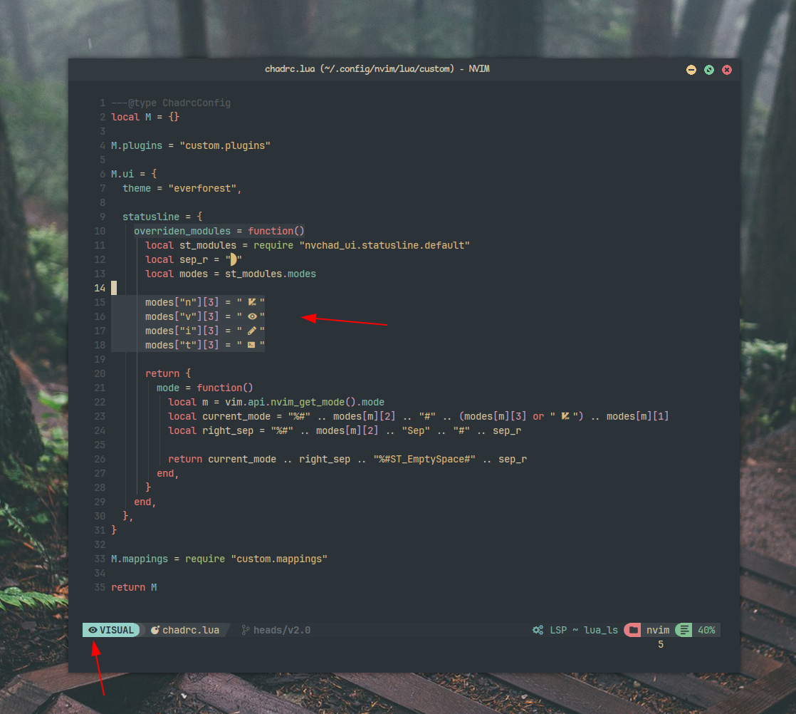 Change icon in statusline respect to vim mode · Issue #129 · NvChad/ui · GitHub