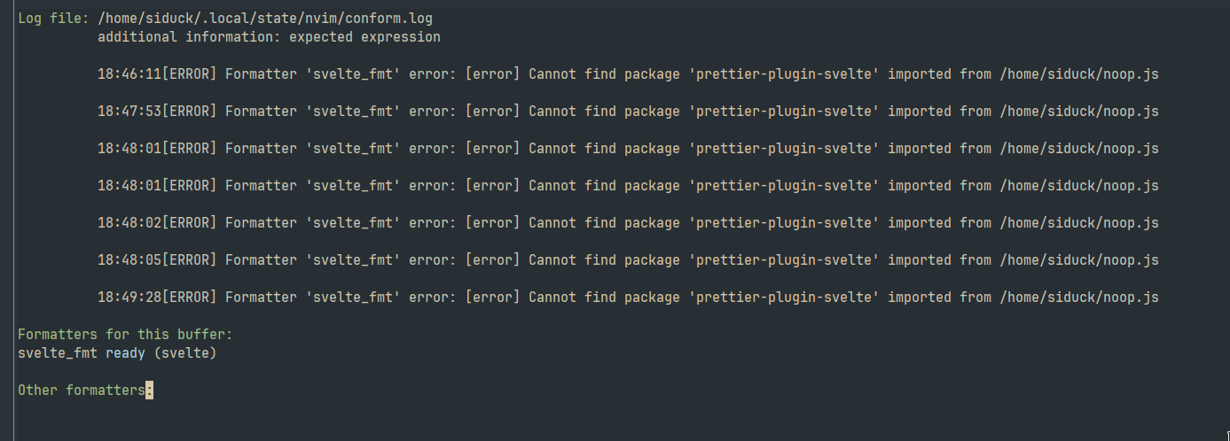 Unable To Create Custom Formatter For Svelte · Issue 131 · Stevearc Conform Nvim · Github