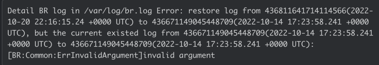 PITR restore error msg is not clear. · Issue #38640 · pingcap/tidb · GitHub