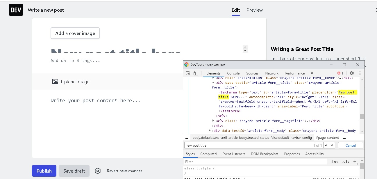 UI Regression: title input box clips text · Issue #10114 · forem/forem · GitHub