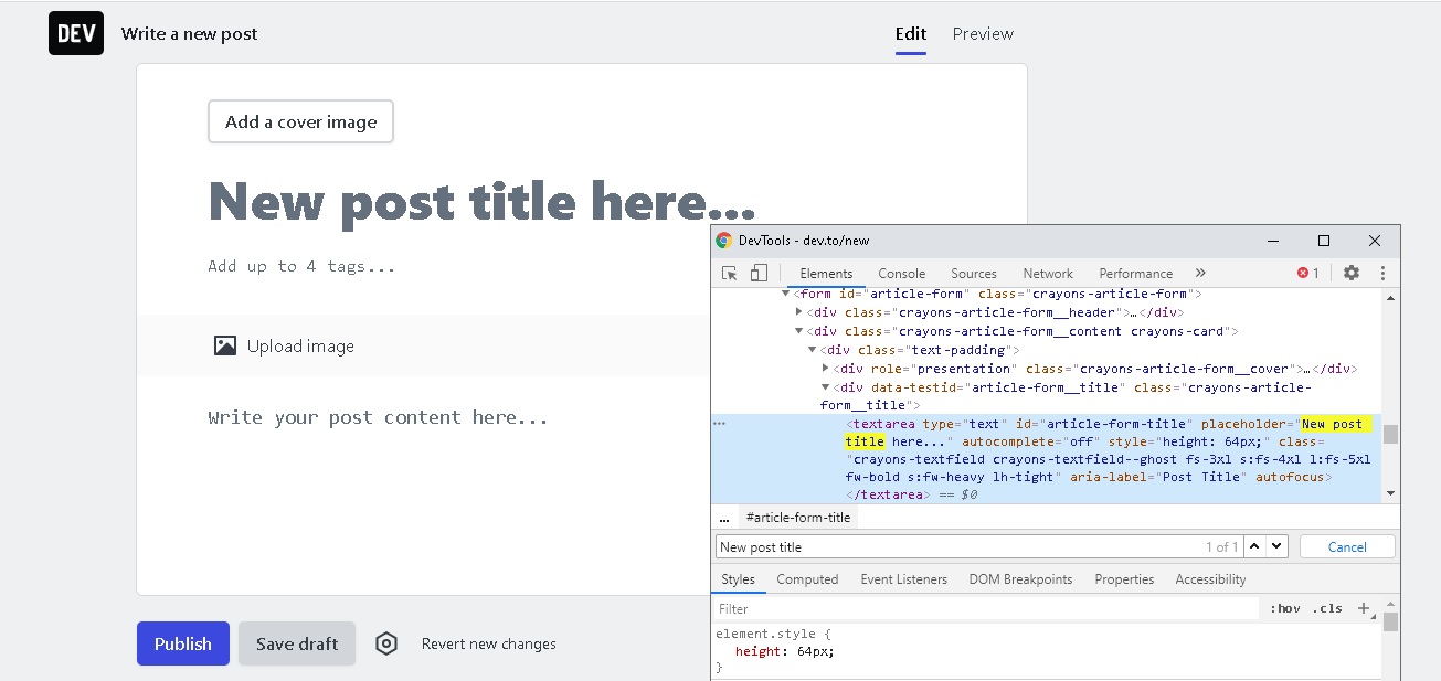 UI Regression: title input box clips text · Issue #10114 · forem/forem · GitHub