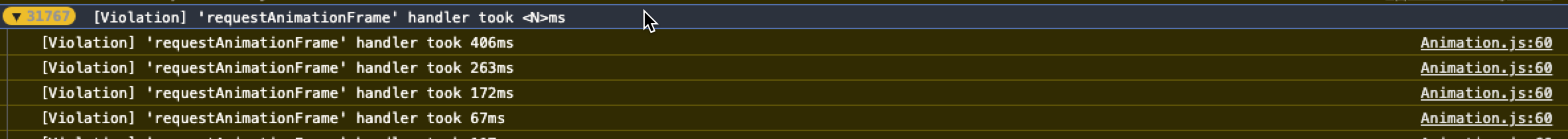 [Violation] 'requestAnimationFrame' handler took ms Animation.js:60 · Issue #401 · Superalgos ...