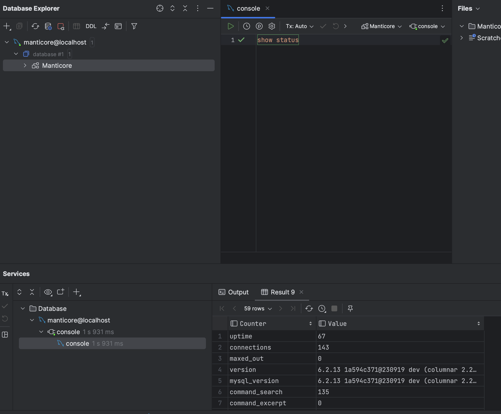 Test That We Can Support Database Extensions In Phpstorm · Issue 151 · Manticoresoftware 