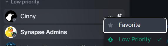 Option to mark room as Low Priority? · Issue #1397 · cinnyapp/cinny · GitHub